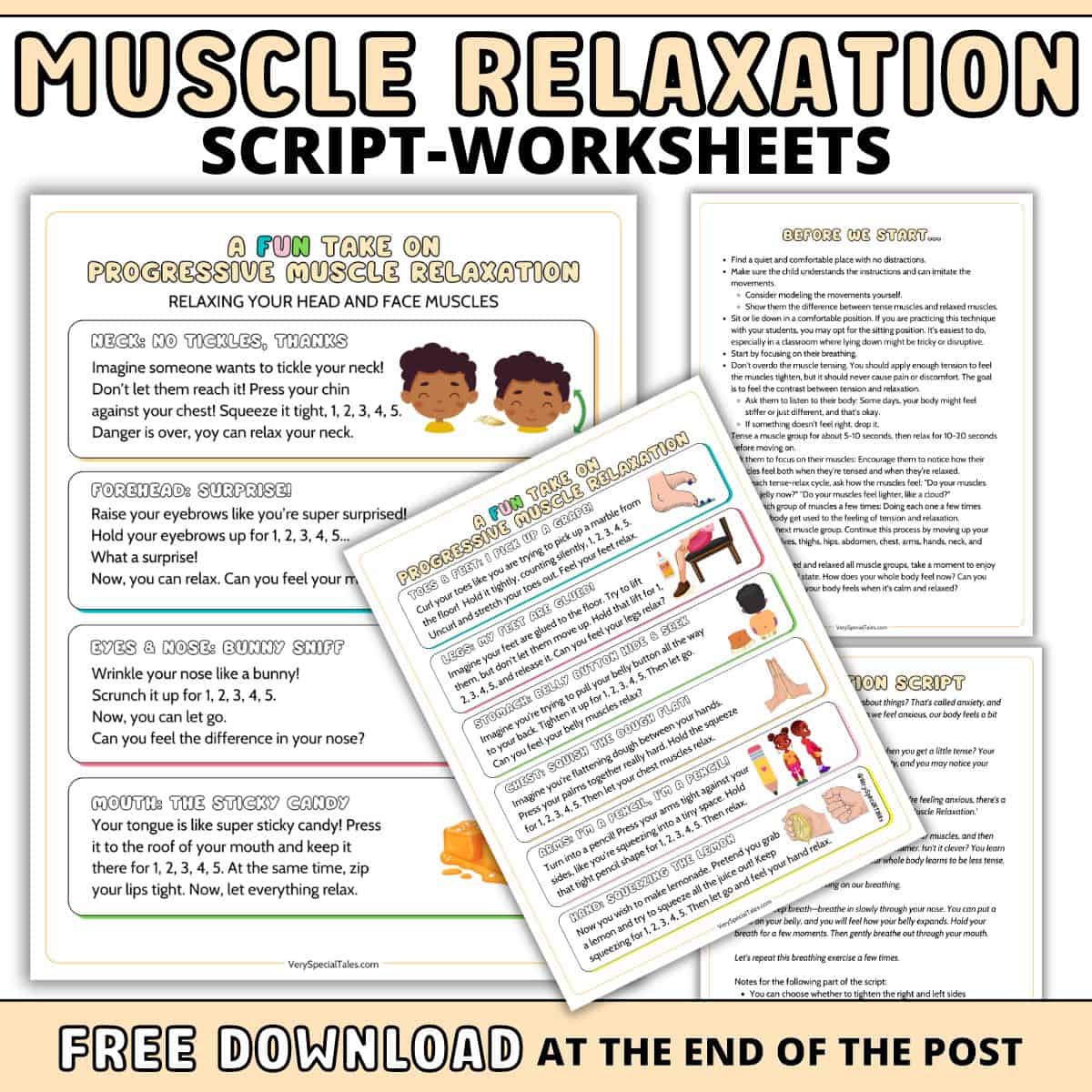 Progressive Muscle Relaxation for Kids (Script & Visuals) - Very ...