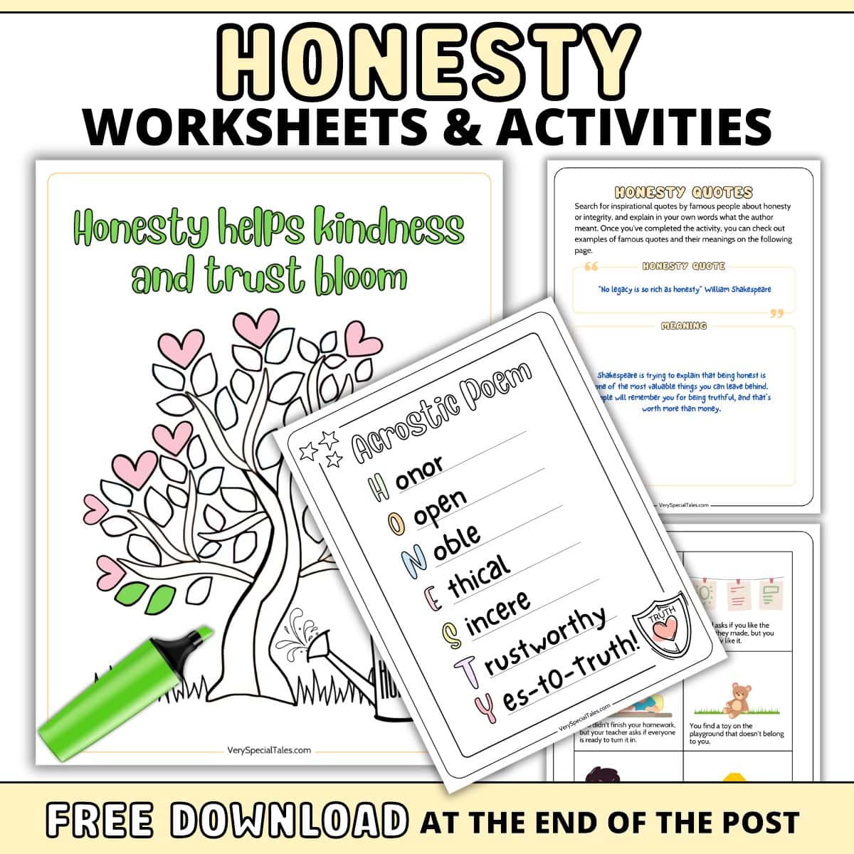 38 Best Honesty Activities for Kids (PDF) - Very Special Tales